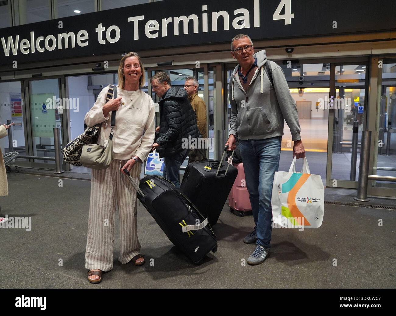 Lindsay Elvidge and husband Ric, both 60, from Somerset, arrive at ...