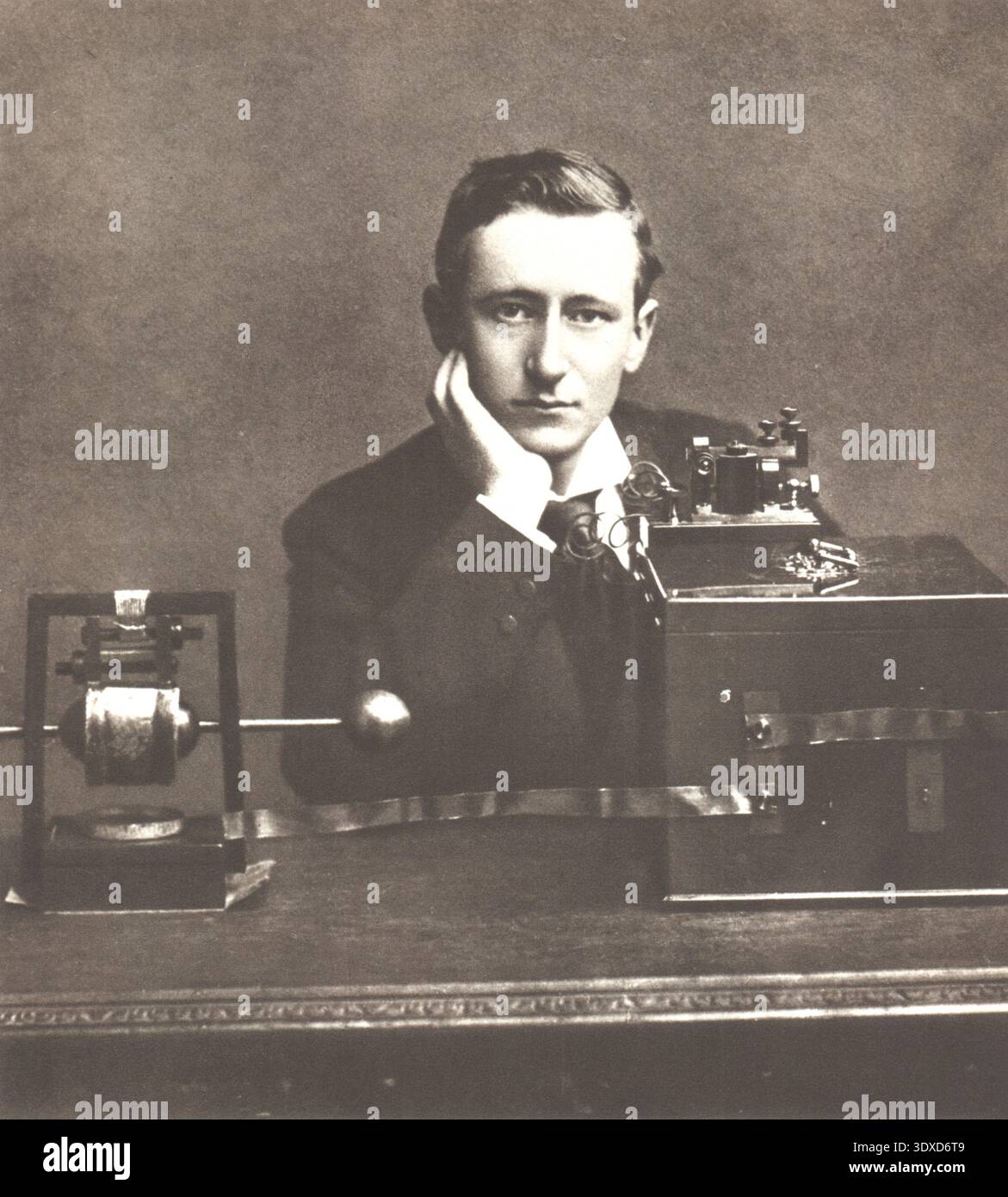 Portrait of Guglielmo Marconi, 1890s. Publicity photo of British ...
