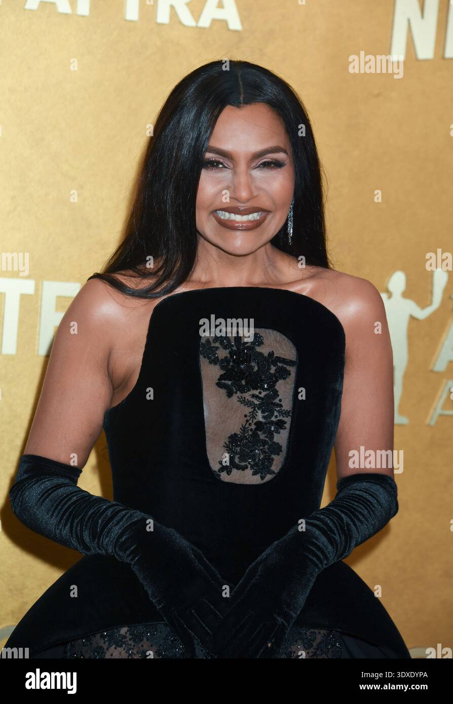 LOS ANGELES, USA. March 01, 2026: Mindy Kaling at the 32nd Annual Actor ...