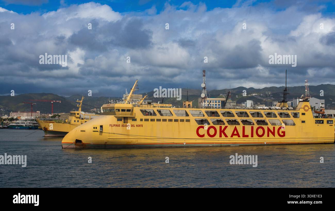 Cokaliong Passenger Ferry in Cebu Port Philippines with City and ...