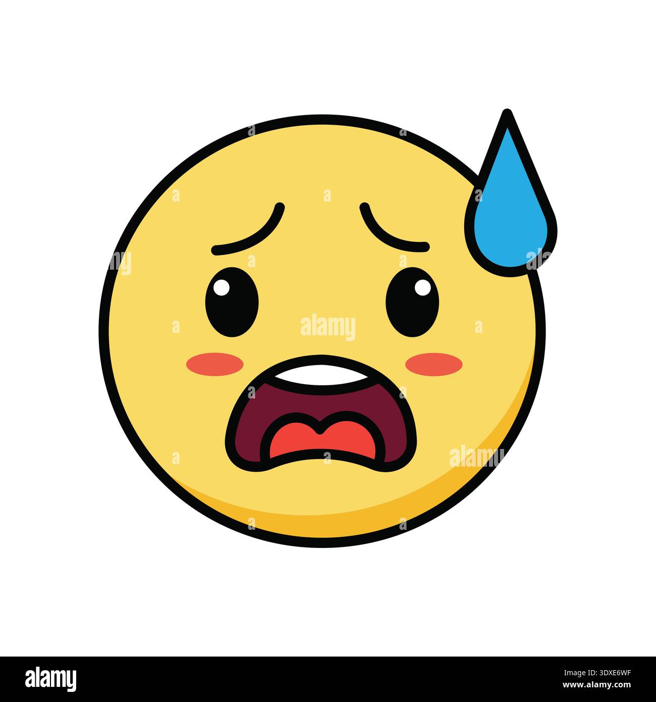 Scared Screaming Vector Bundle Emoji Face in Fear and Panic Reaction ...