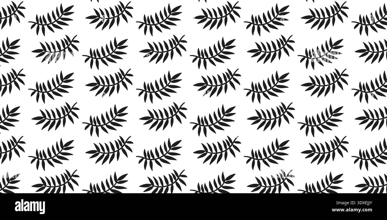 Seamless Fern Leaf Pattern Background with Botanical Foliage for Fabric ...
