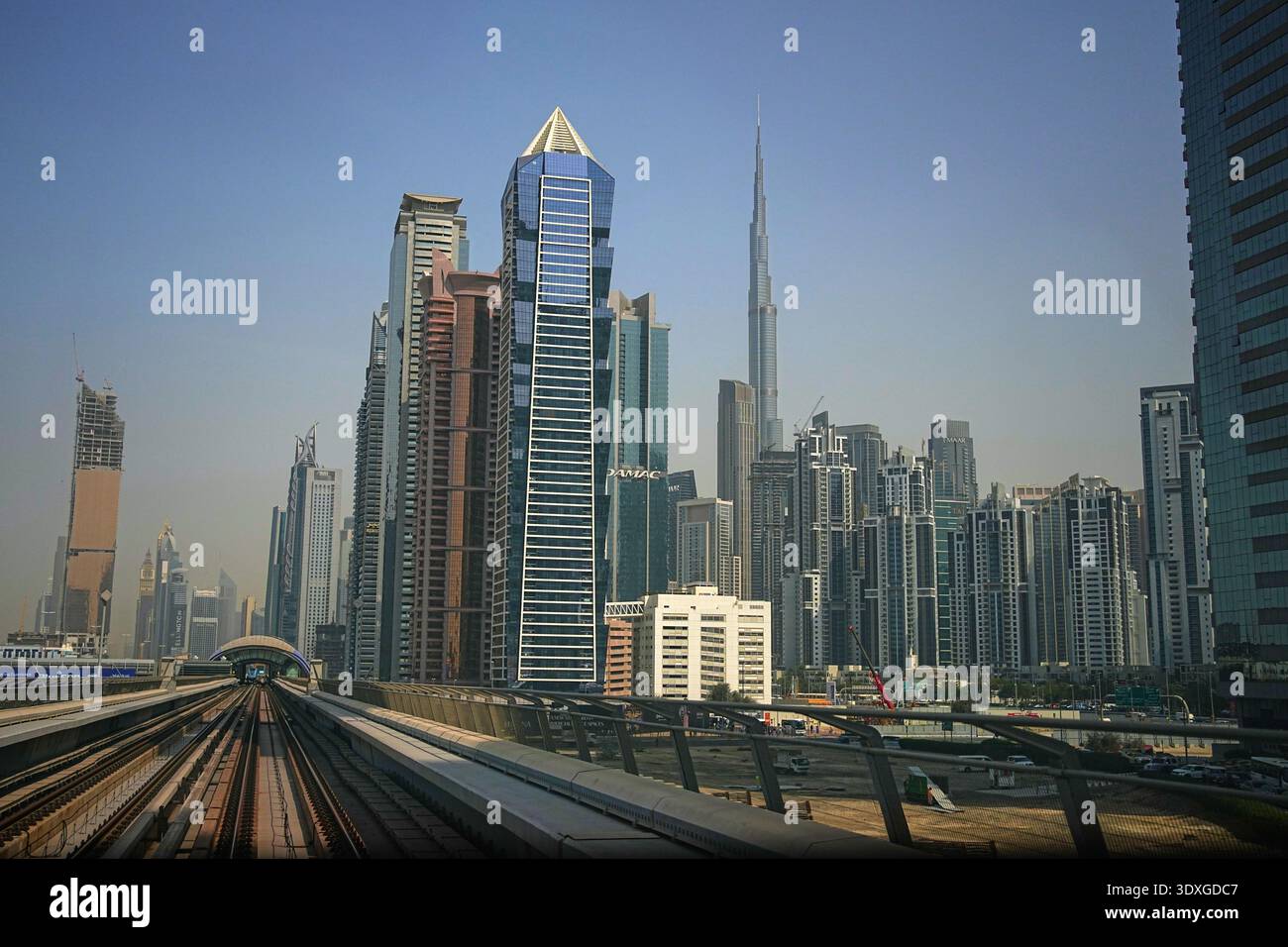 A view of Dubai's skyline in downtown Dubai, United Arab Emirates ...