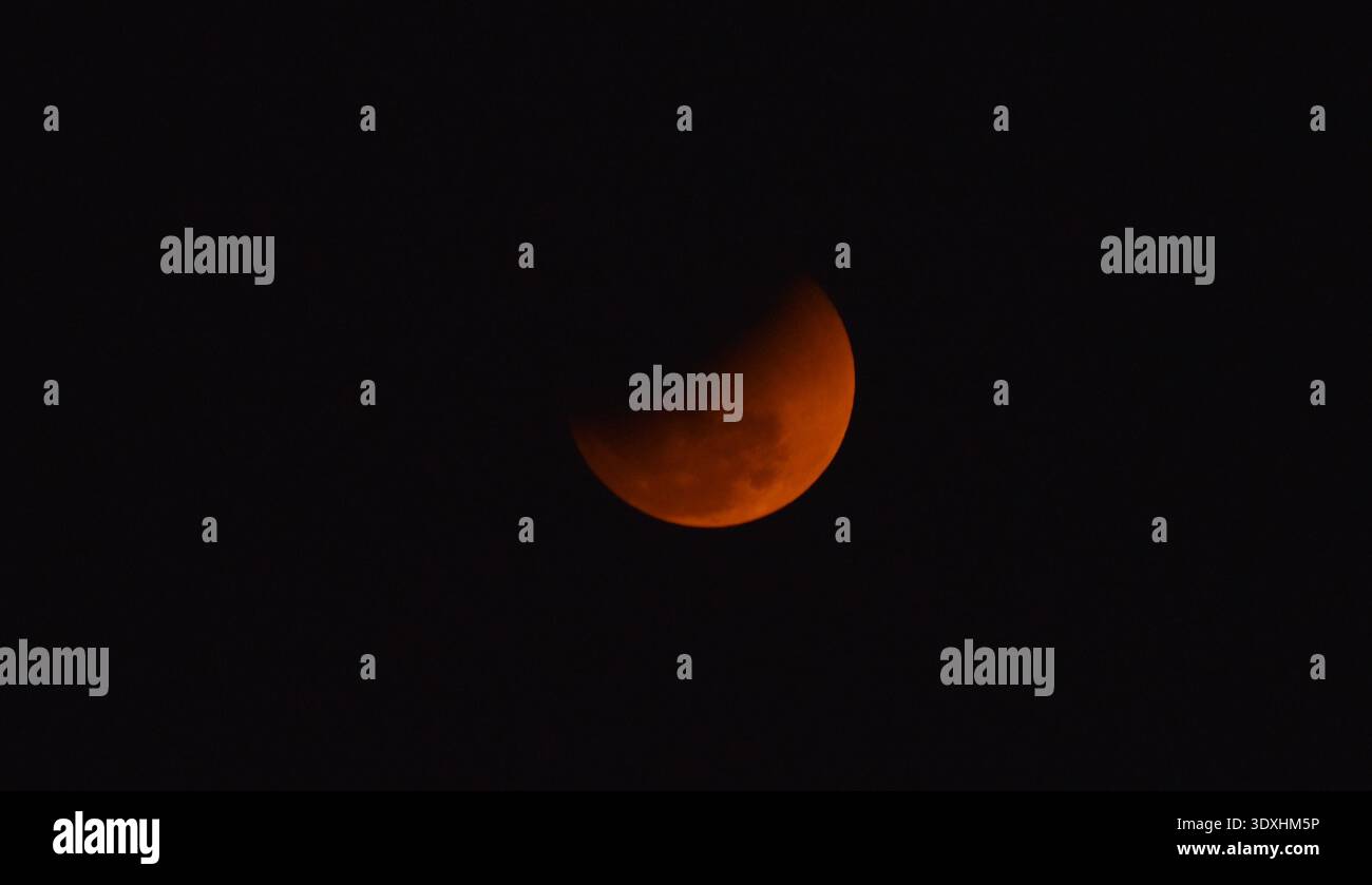 March 3, 2026, Guwahati, Guwahati, India: A view of full Lunar eclipse ...