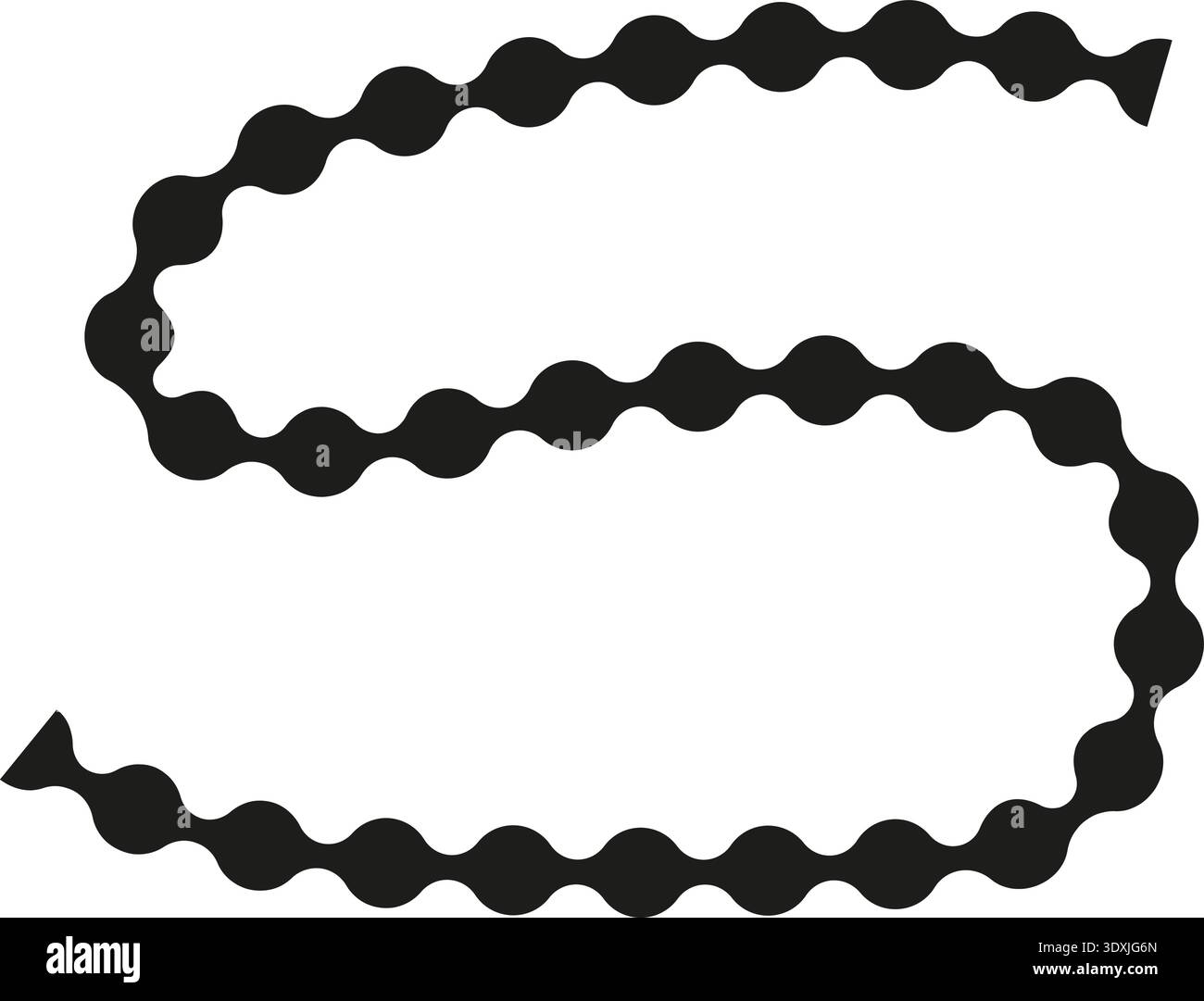 Dotted path forming a smooth, continuous S-shape with interlinked ...