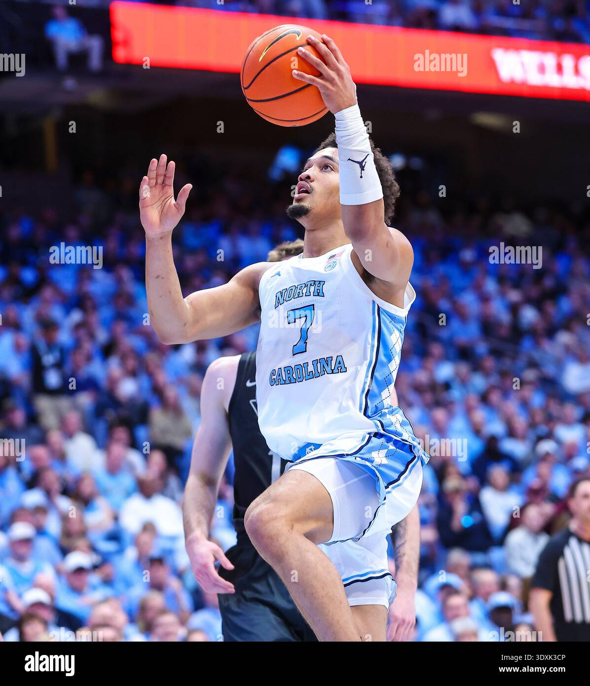 February 28, 2026: Virginia Tech guard Brett Freeman (7) goes up for ...