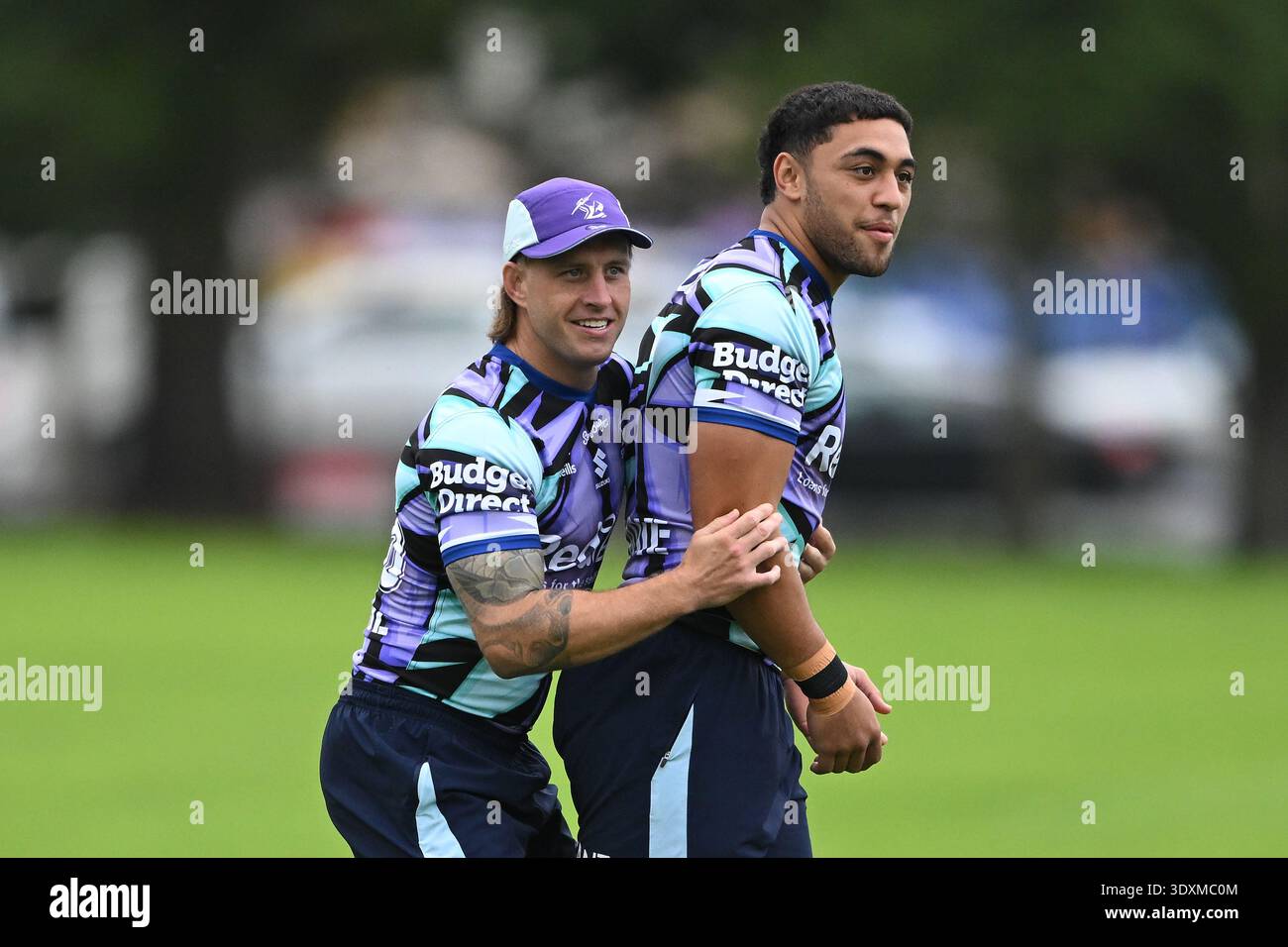 Cameron Munster of the Storm (left) and Davvy Moale of the Storm during ...