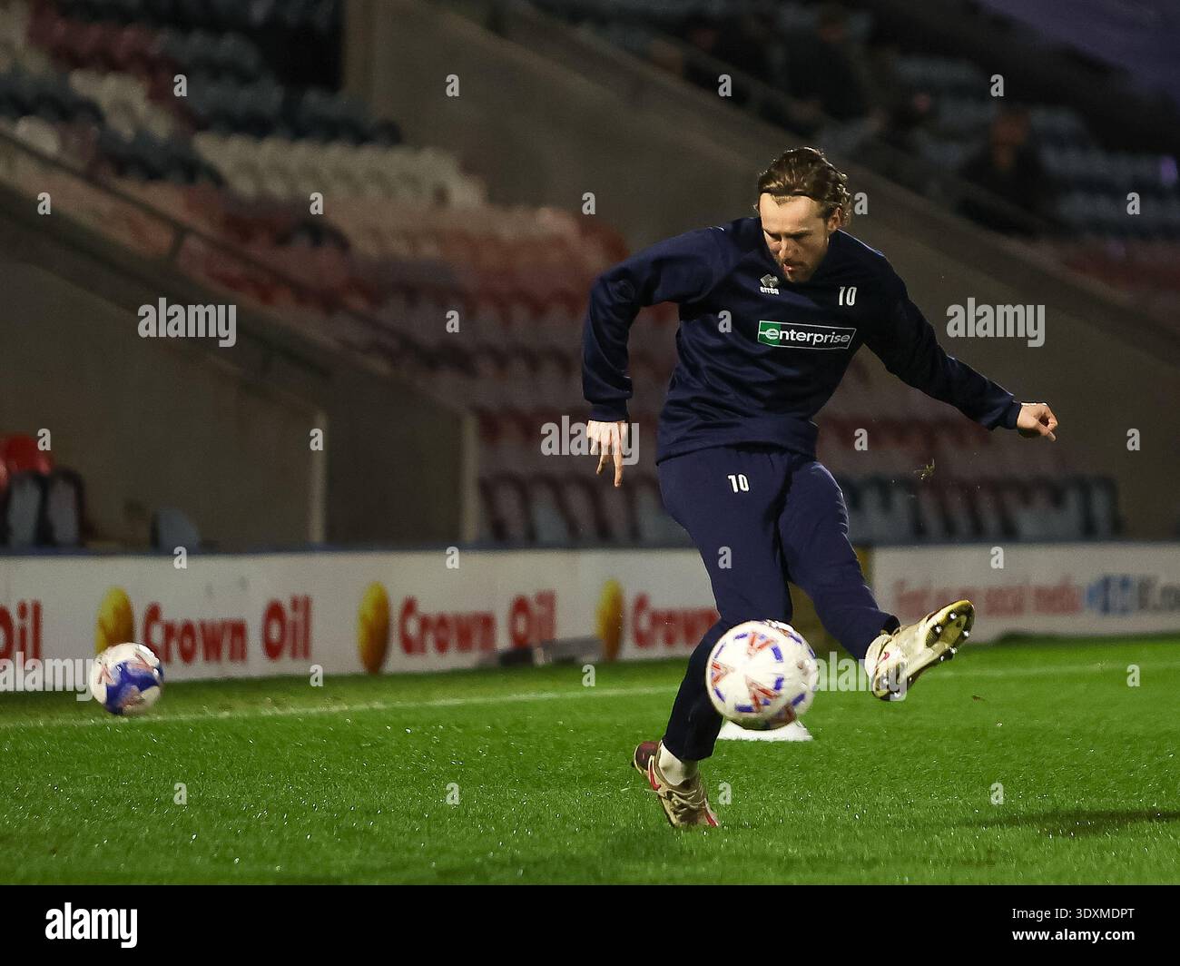 ROCHDALE ENGLAND - MARCH 3: Morgan Roberts of Brackley Town warms up ...