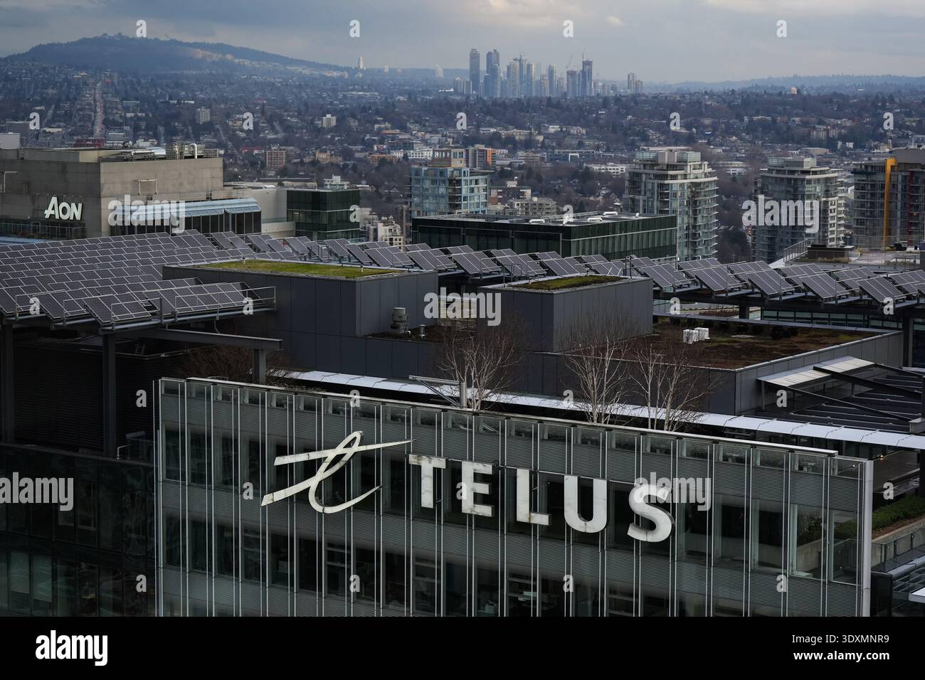 Telus Corporation headquarters is seen in downtown Vancouver, on ...