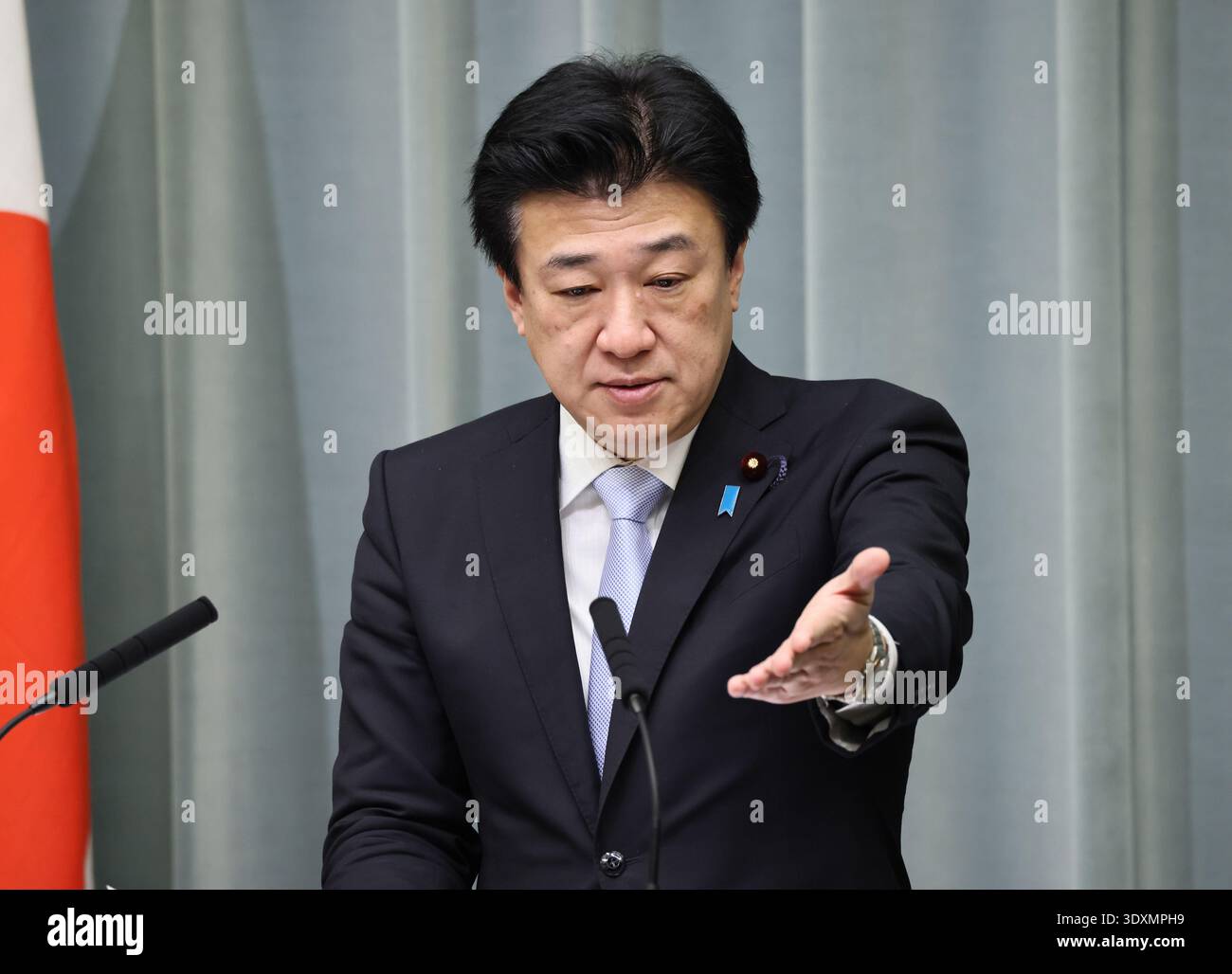 Japanese Chief Cabinet Secretary Minoru KIHARA attends a press ...