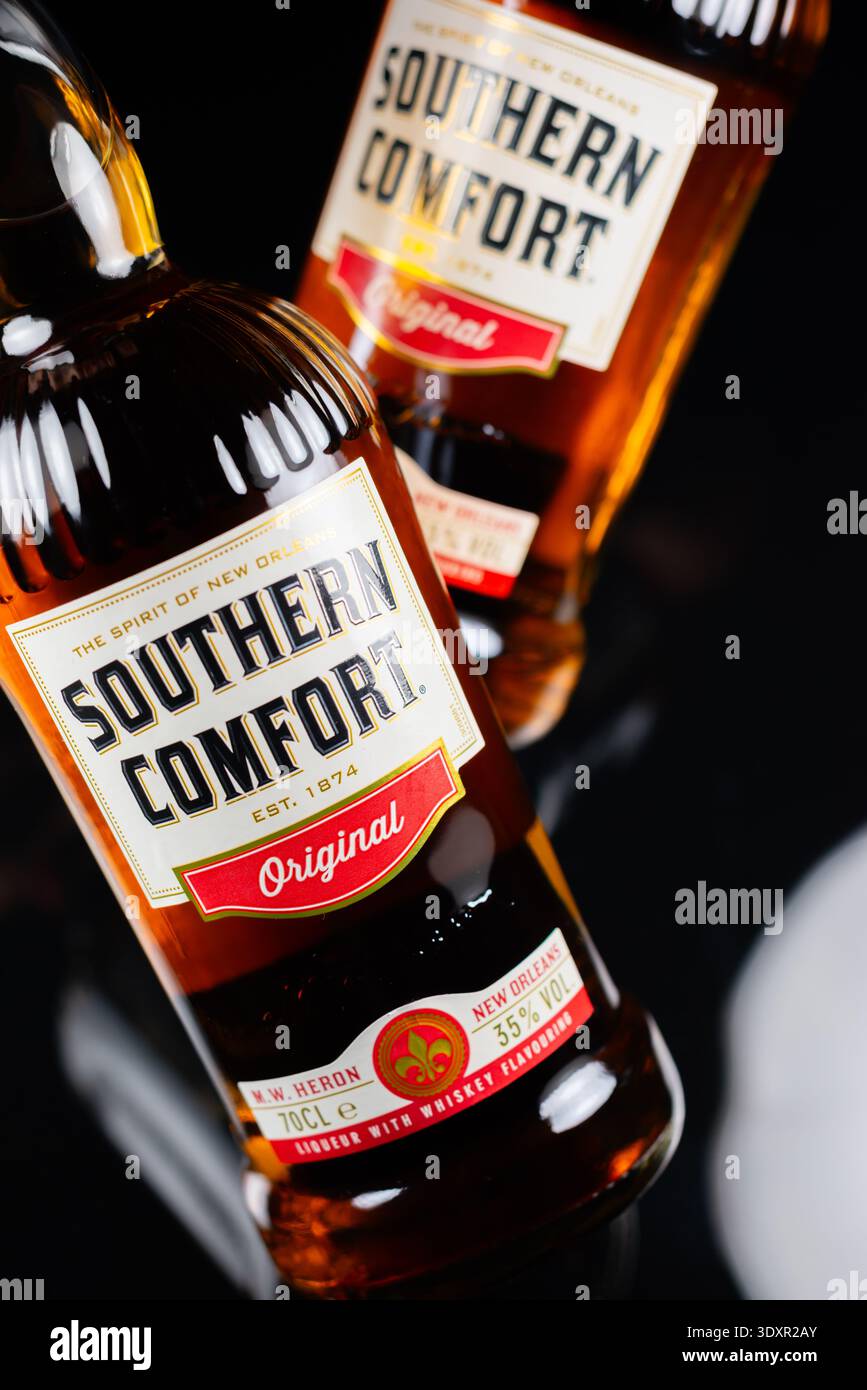 LONDON, UK - 13 JUNE 2024 Southern Comfort, one of the most famous ...