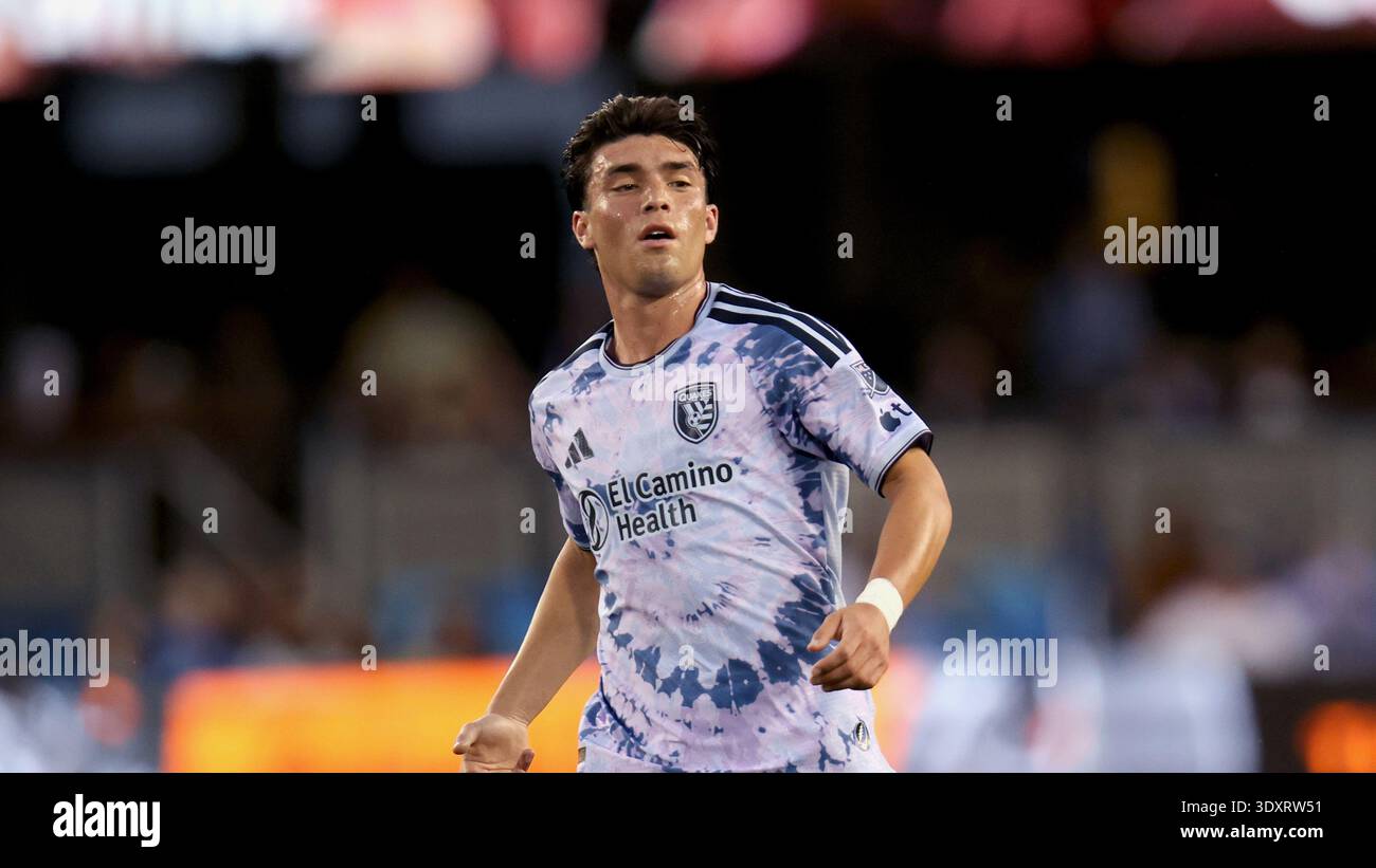 San Jose Earthquakes midfielder Niko Tsakiris (10) runs during an MLS ...