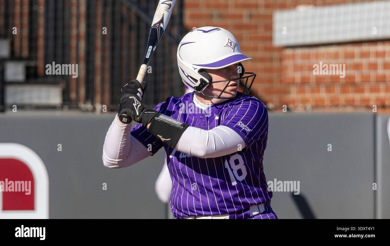 Furman catcher Sylvia Burroughs (18) during an NCAA softball game on ...