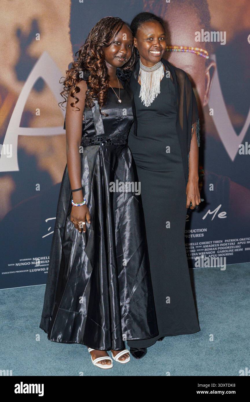 Michelle Lemuya Ikeny and Milcah Cherotich at the premiere of the film ...
