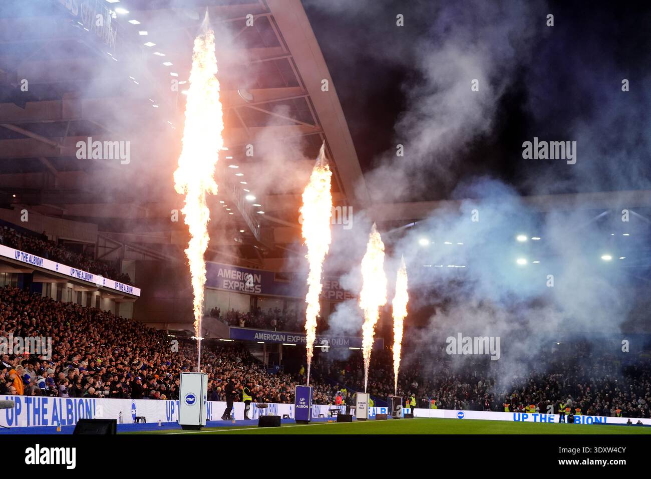 Pre-match pyrotechnics before the Premier League match at the American ...