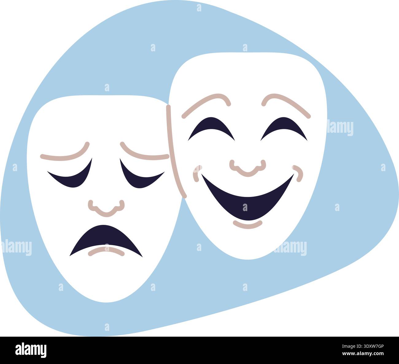 Joyful and sad theatrical masks. Theatric comedy and tragedy. Emotional ...