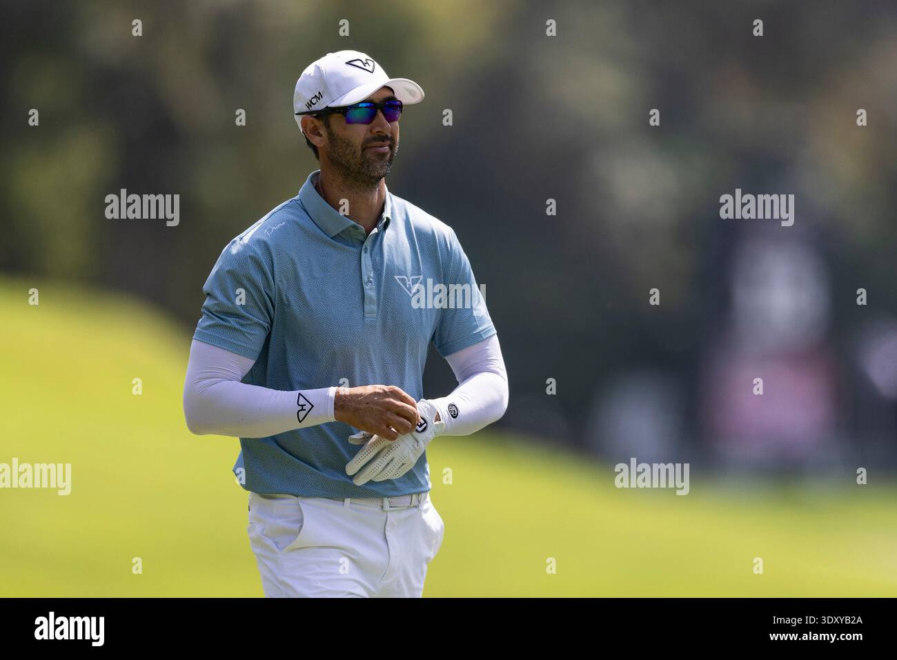 Cameron Tringale of HyFlyers GC looks on during the first round of HSBC ...