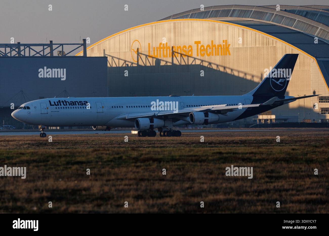05 March 2026, Hesse, Frankfurt/Main: A Lufthansa plane from Muscat ...