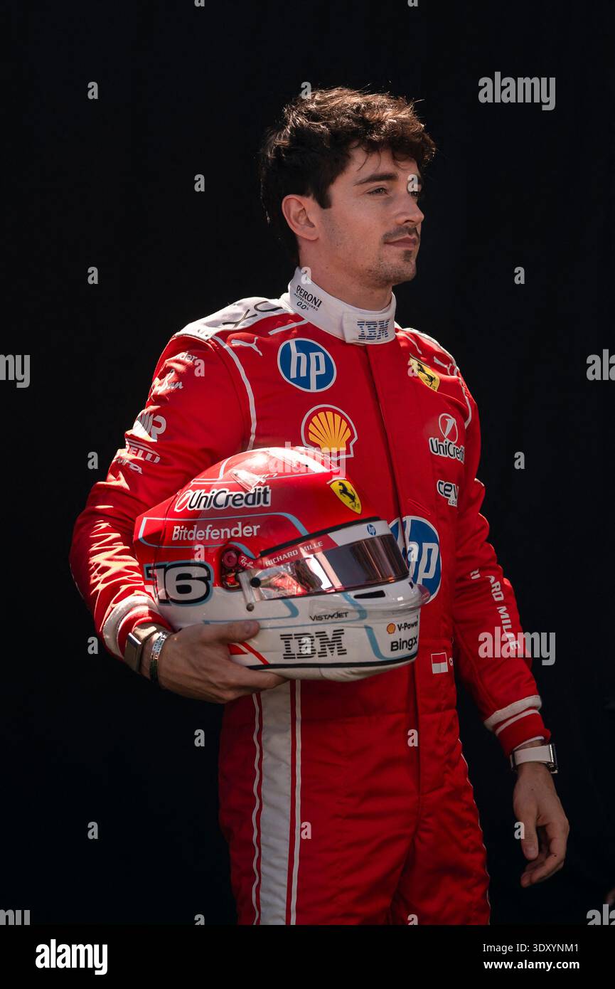 PORTRAIT : Ferrari's Monegasque driver Charles Leclerc during a photo ...