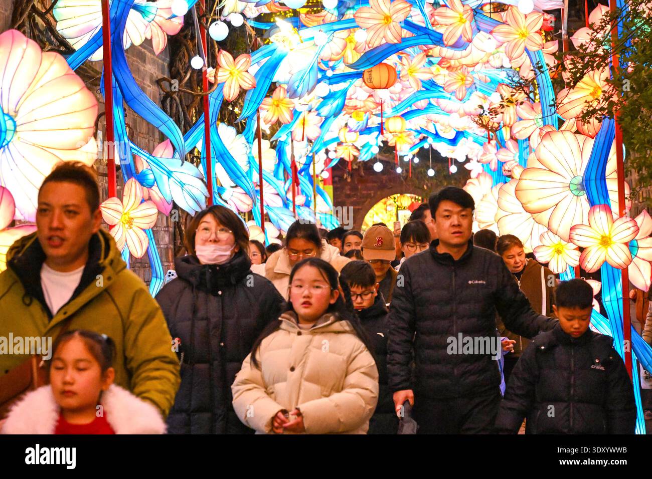 Colorful lanterns illuminate Laomendong scenic area in Nanjing City ...
