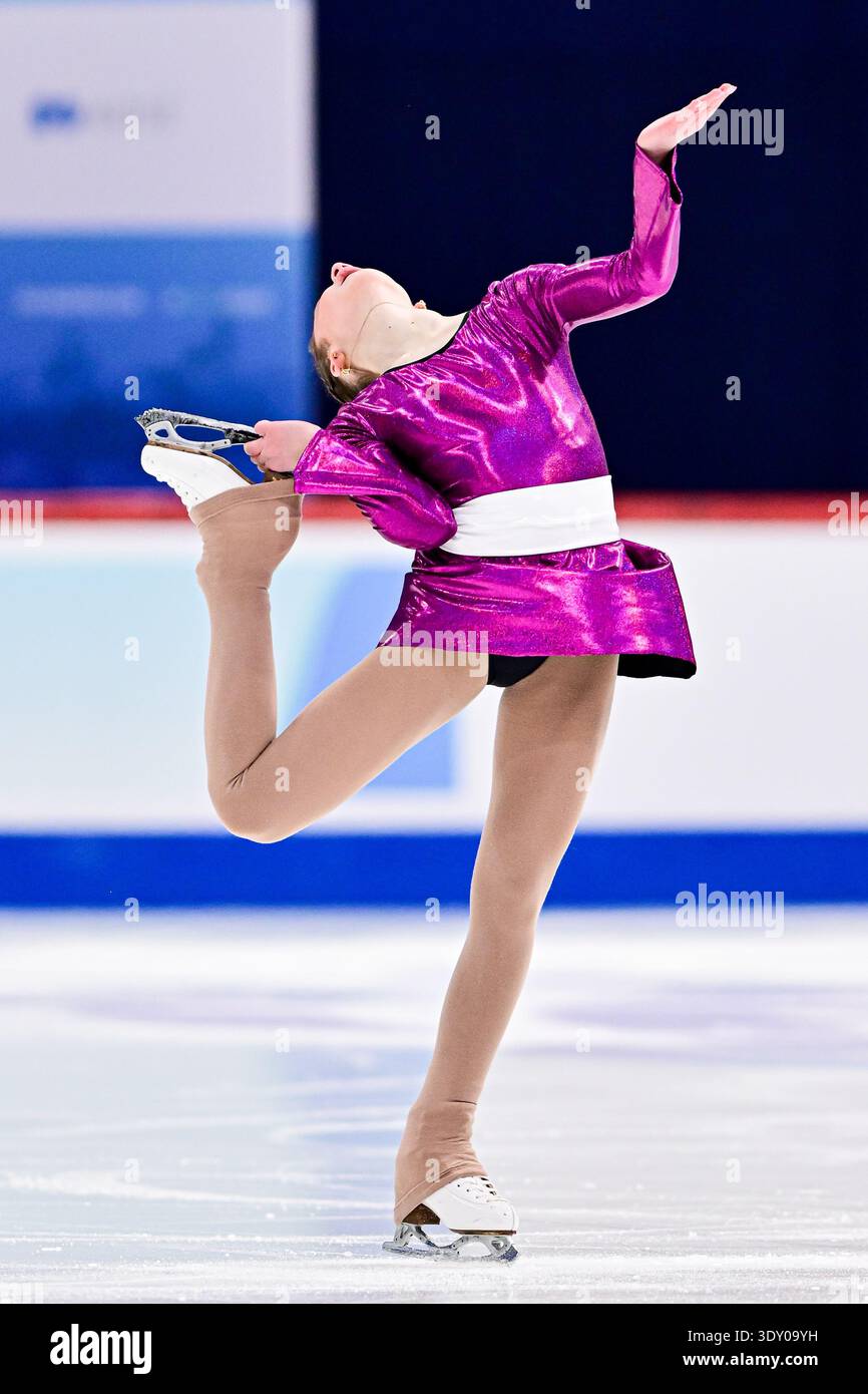 Nora COPPENS (SWE), during Junior Women Short Program, at the ISU ...