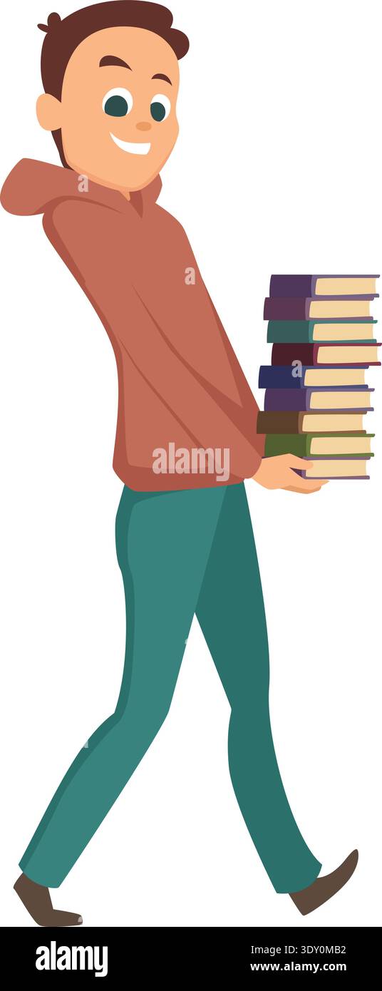 Boy carry books Stock Vector Images - Alamy