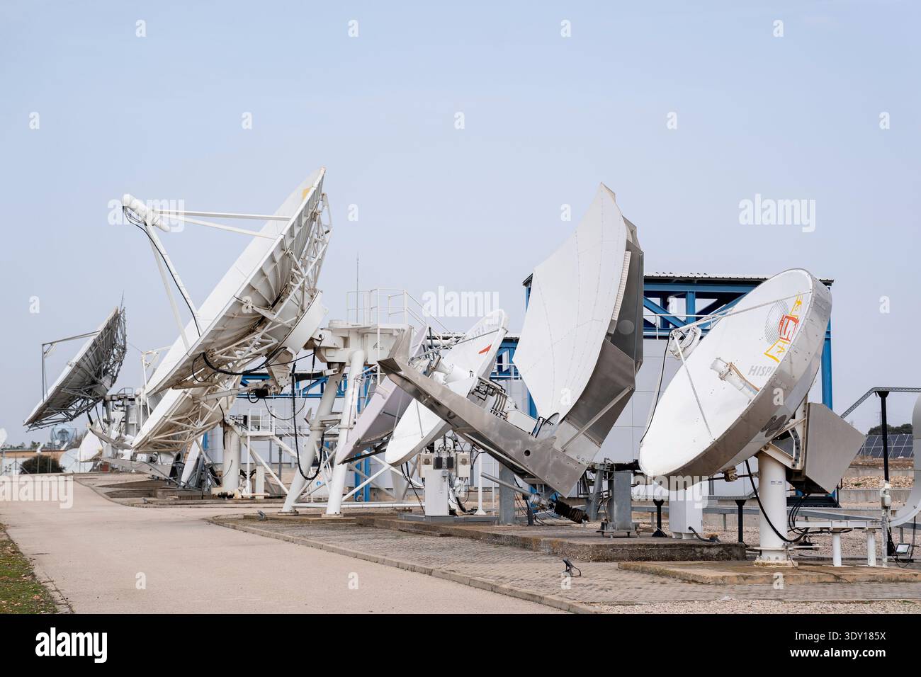 Antennas at the International Teleport of Arganda del Rey, on 5 March ...