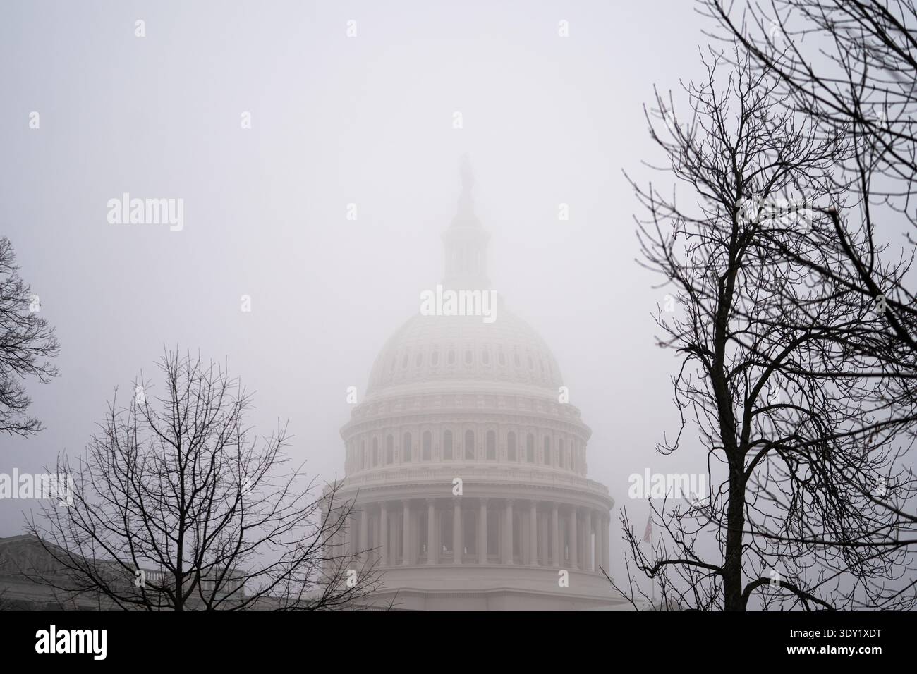 Fog in front of the Capitol dome, Thursday, March 5, 2026, in ...