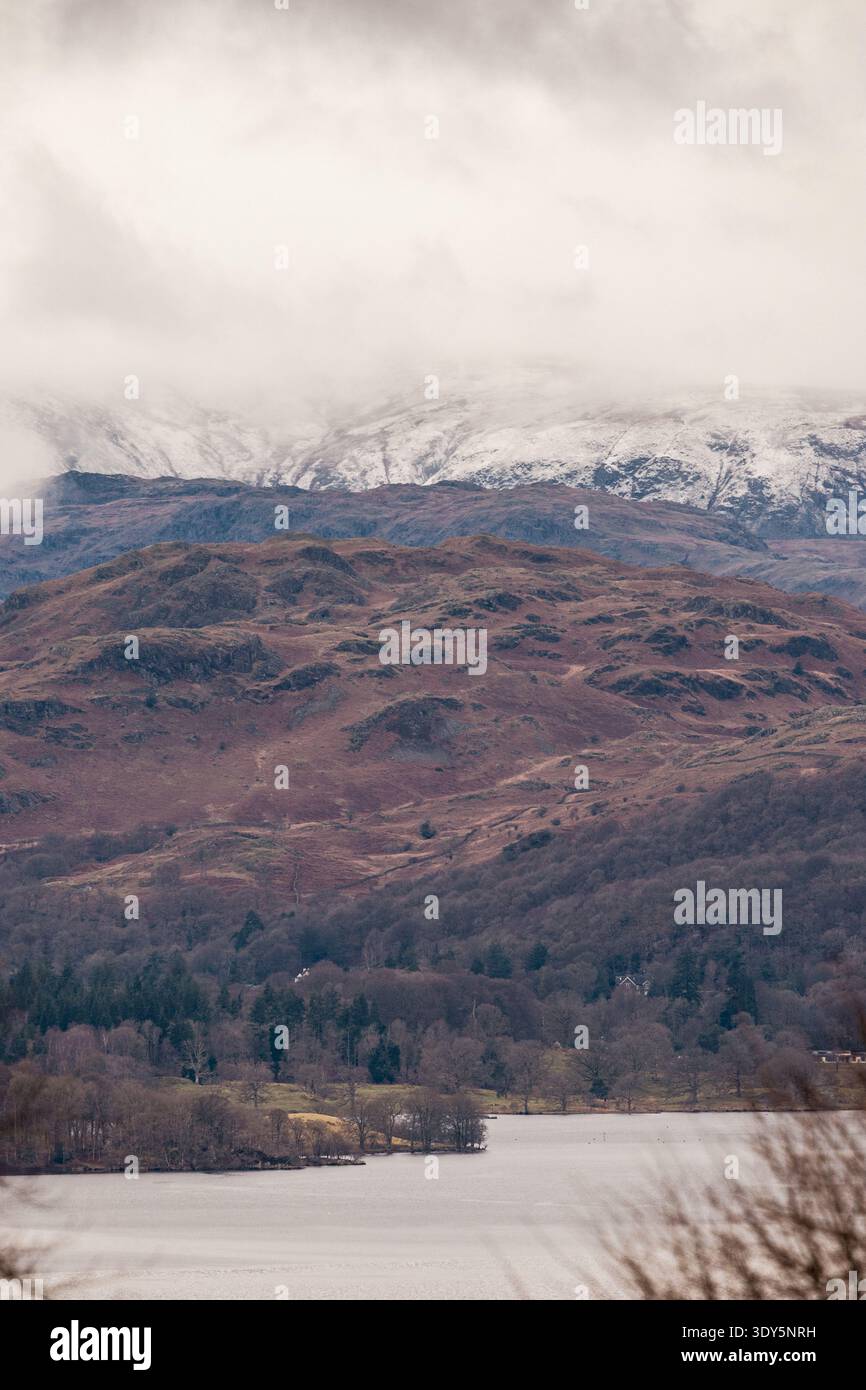 UK 6th March 2026 UK Weather Cumbria over night. snow toped fells above ...