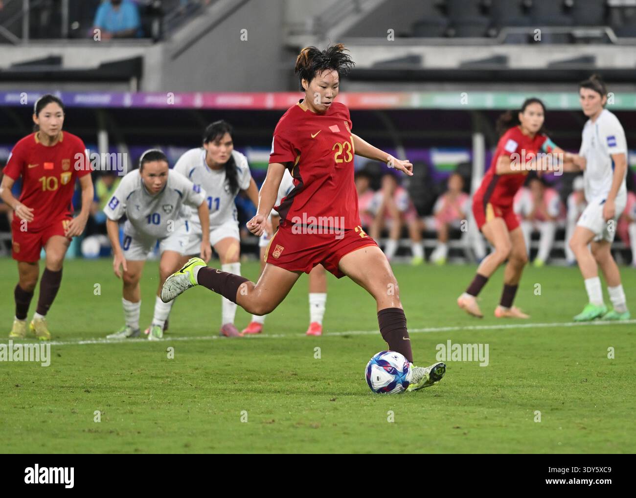 Sydney, Australia. 5 March 2026, China's striker Shao scoring the ...
