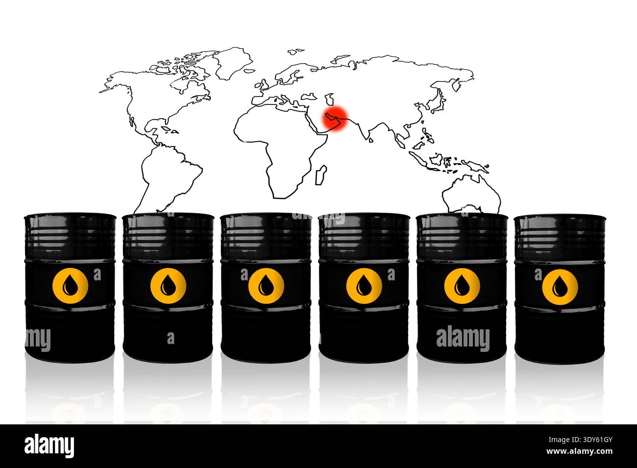 Crude oil prices go up. Crude oil barrels on a white background with ...