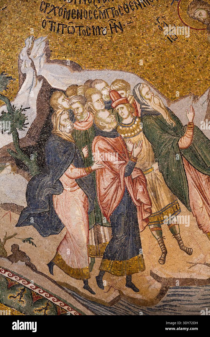 Byzantine mosaics from the 4th century in Kariye Mosque show prominent ...