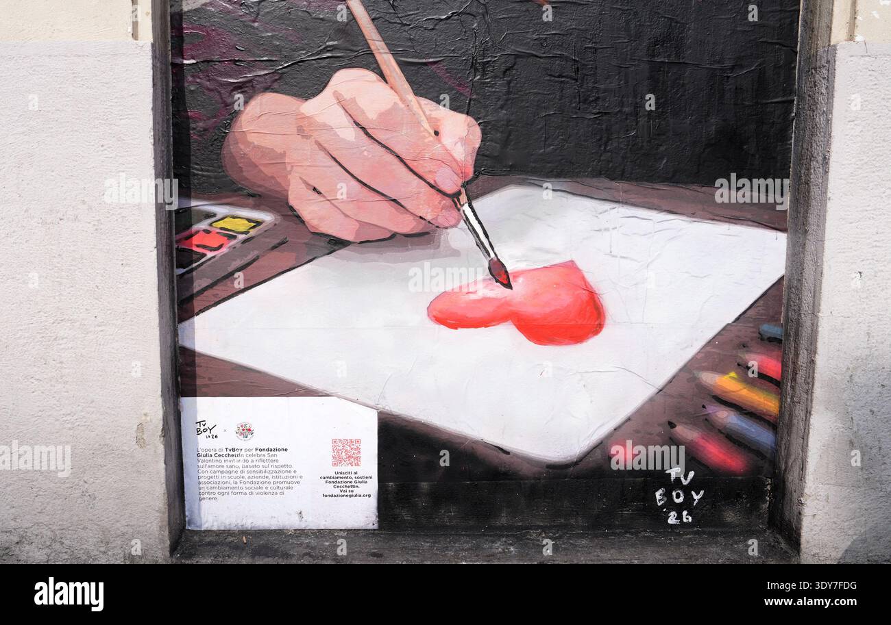 Milan, Mural by Tvboy for Giulia Cecchettini in front of the Mudec ...