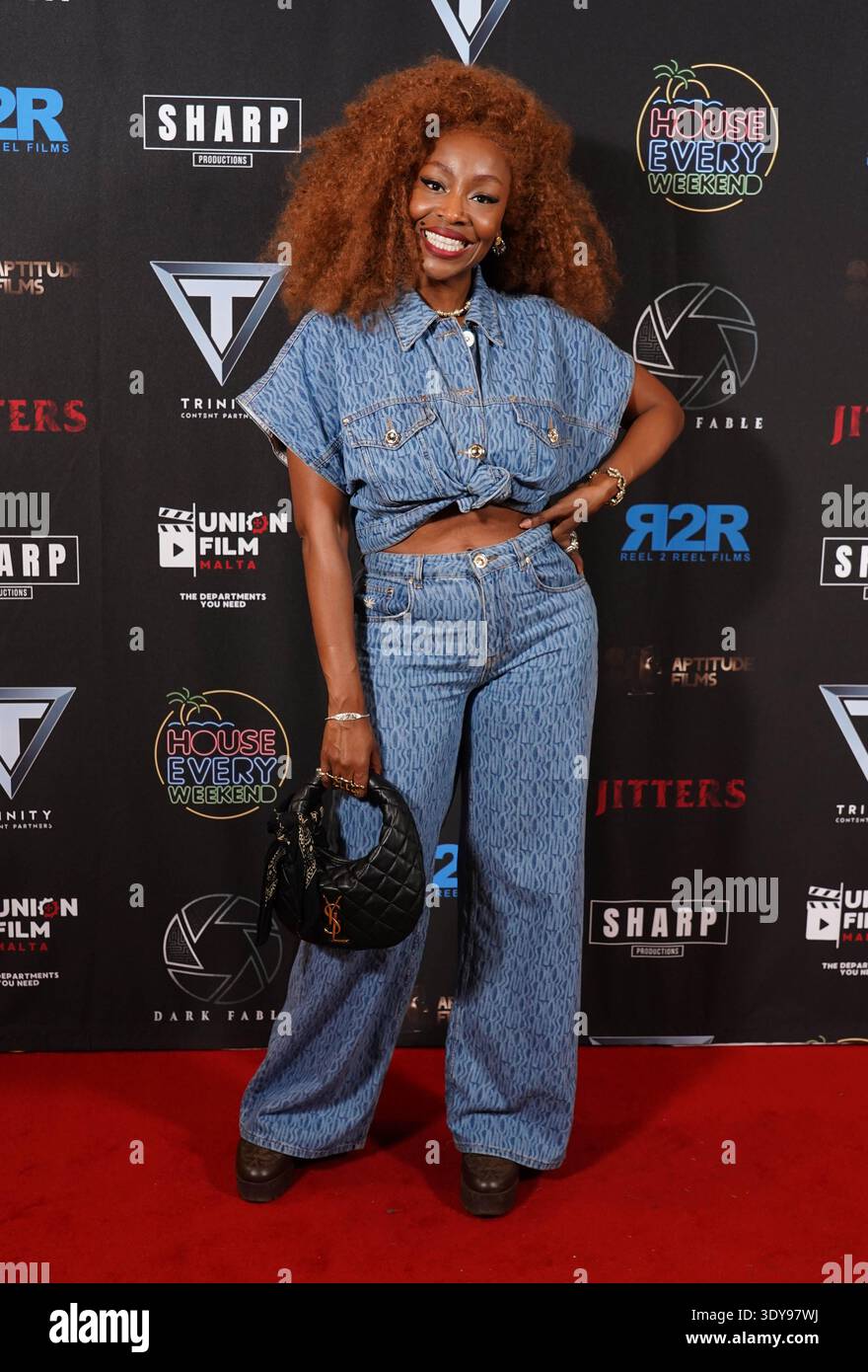 Kele Le Roc attends the world premiere of Jitters in Piccadilly, London ...