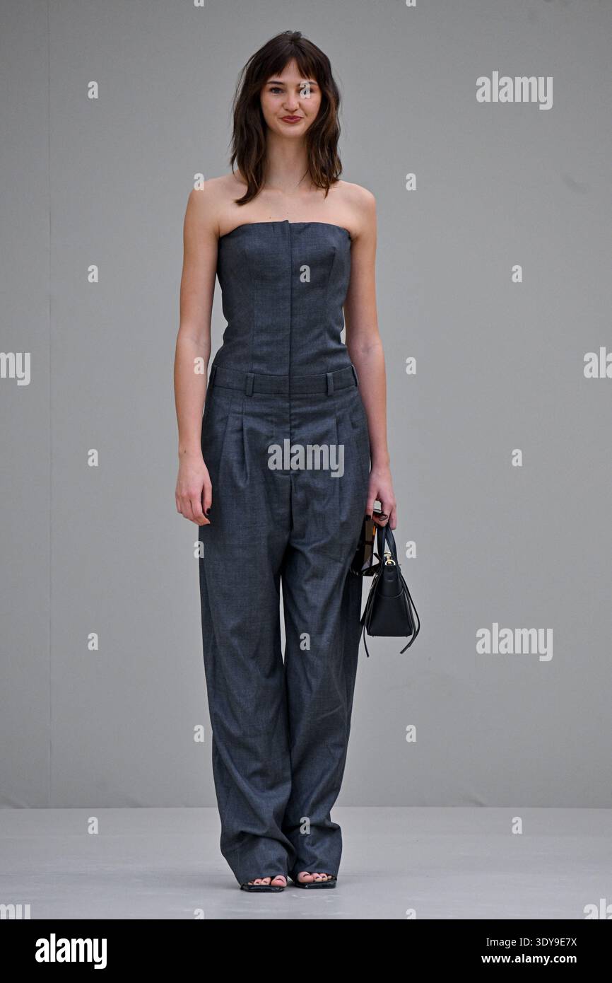 Mia Regan arriving at the Givenchy show during Fashion Week in Paris ...