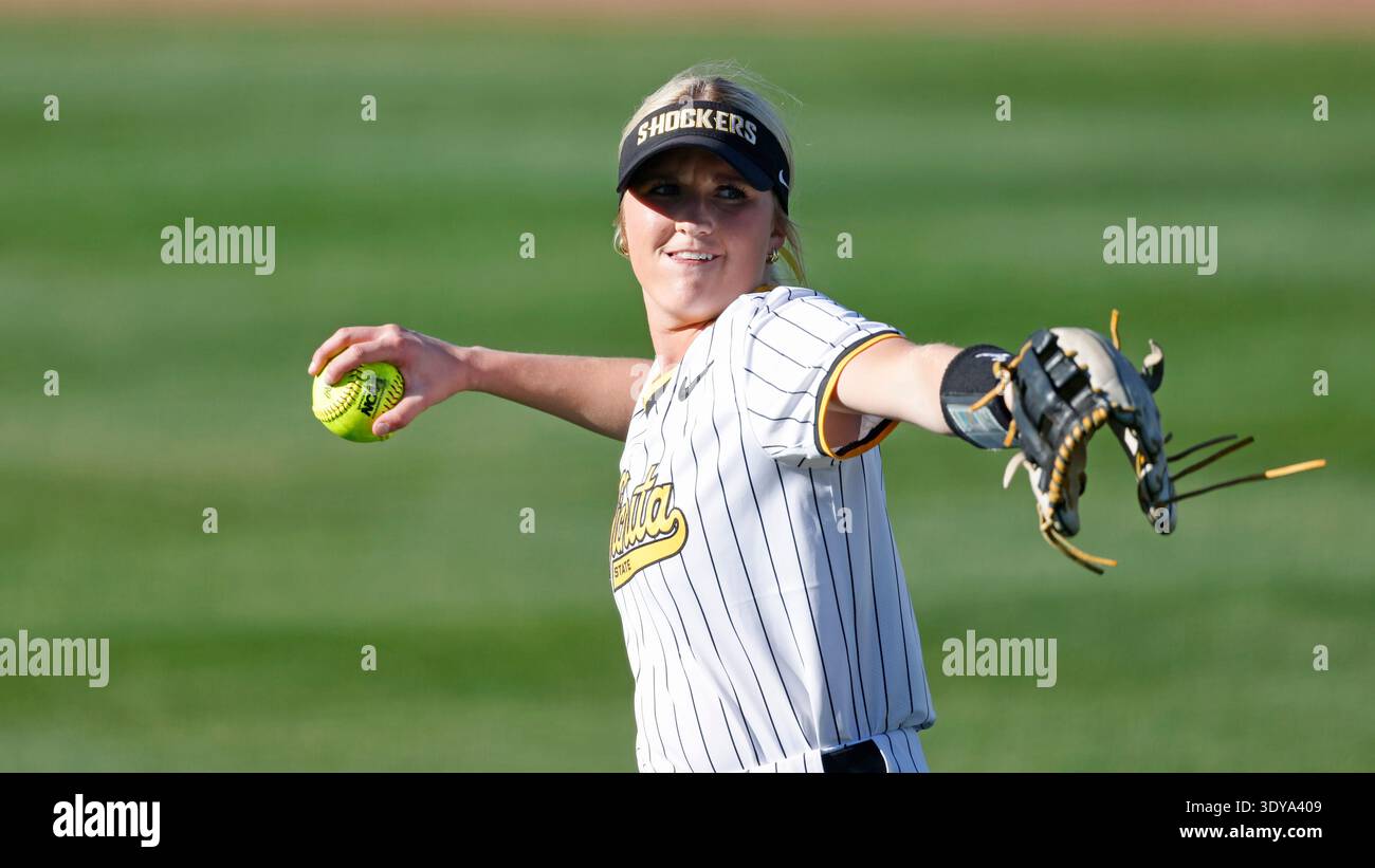 Wichita State outfielder Morgan Lloyd (3) during an NCAA college ...