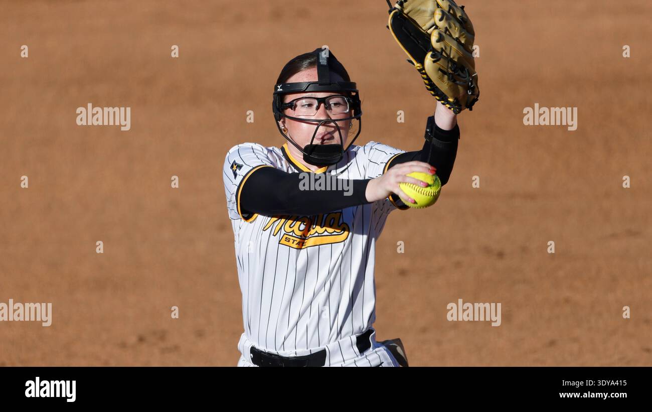 Wichita State pitcher Ryley Nihart (13) during an NCAA college softball ...