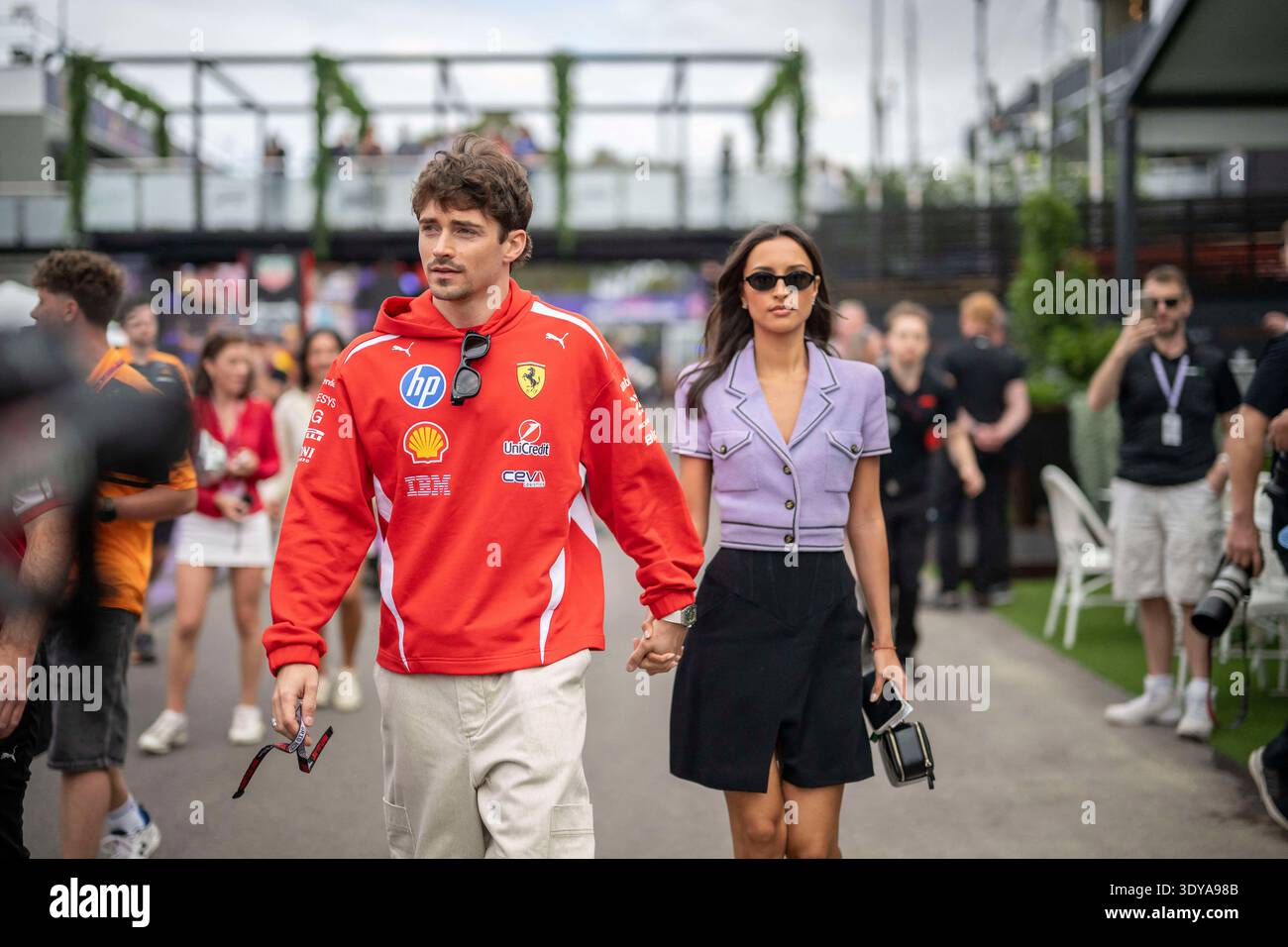 Charles Leclerc and his wife Alexandre Saint Mleux during the third and ...
