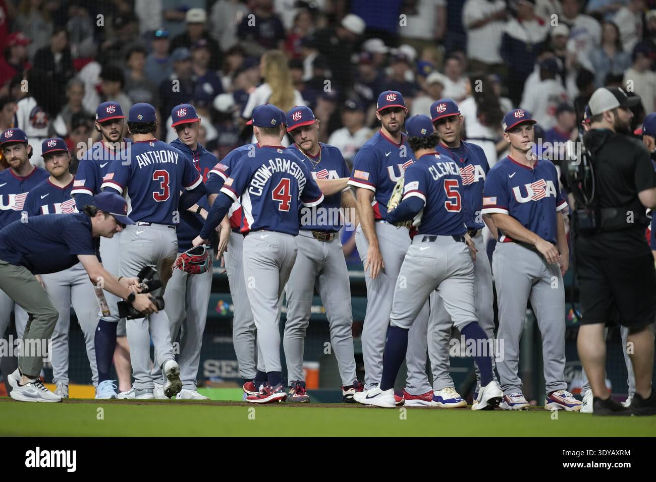 United States players celebrate after the team's victory over Brazil in ...