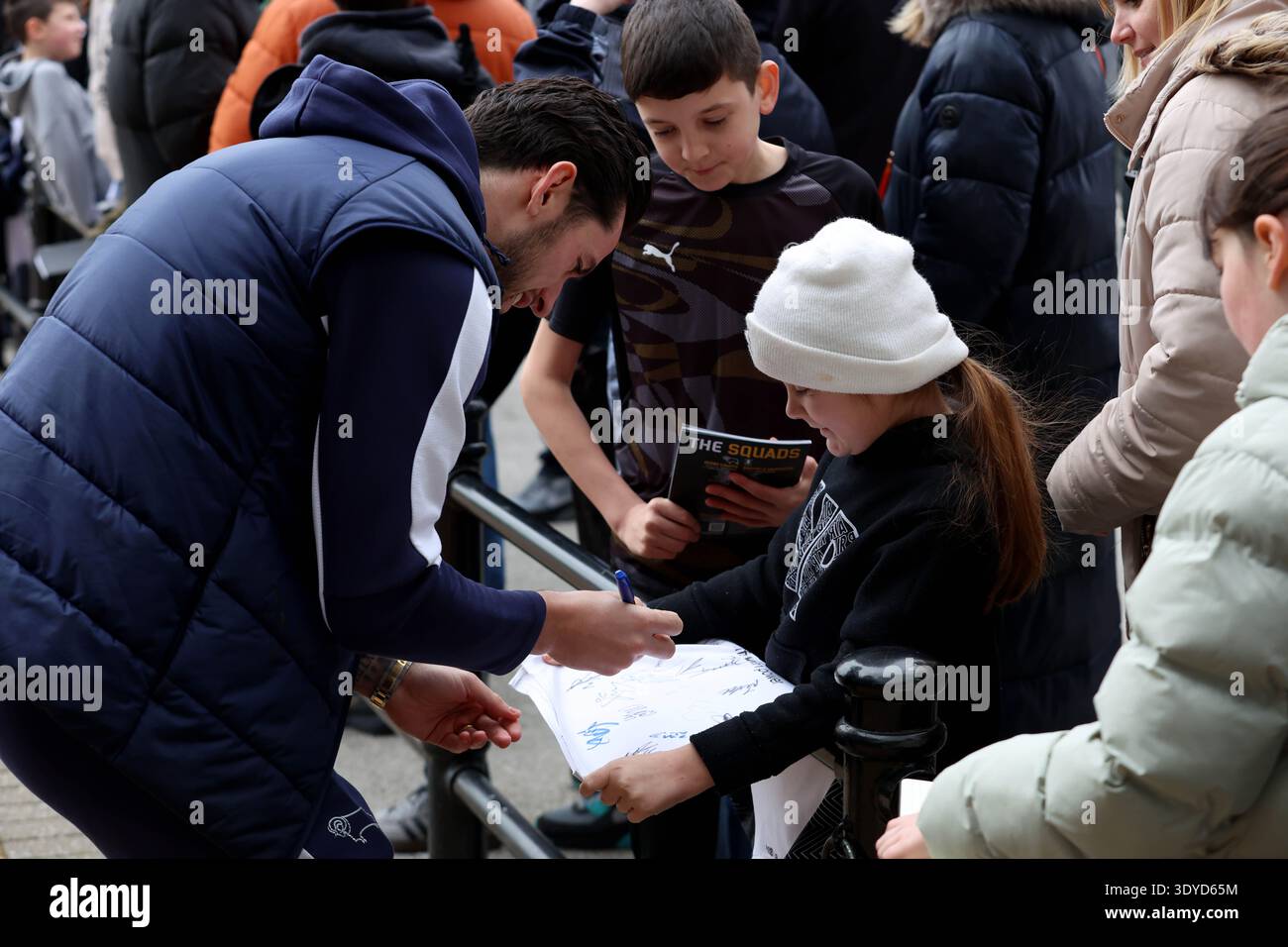 Derby County's Lewis Travis meets fans outside the stadium before the ...