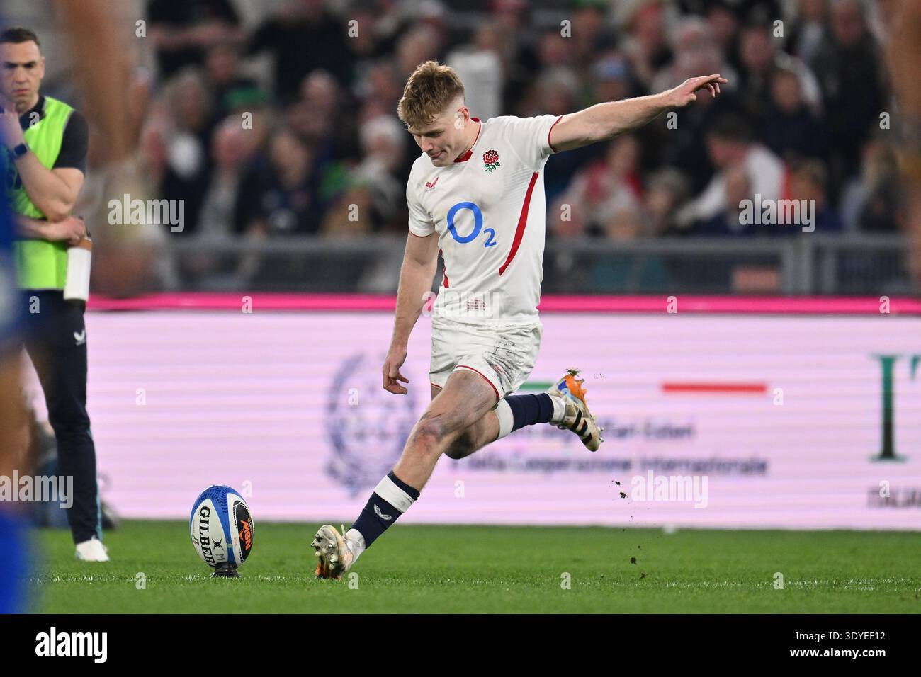 Fin Smith of England score during the Guinness Six Nations 2026 match ...