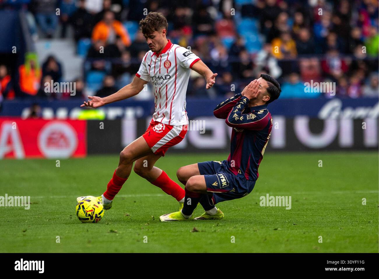 Spanish La Liga EA Sports soccer match Levante vs Girona at Ciudad de ...
