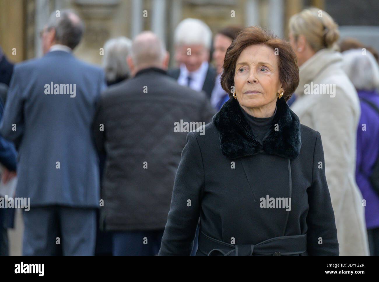 Mary Archer (Lady Archer, wife of Jeffrey) leaving a memorial service ...