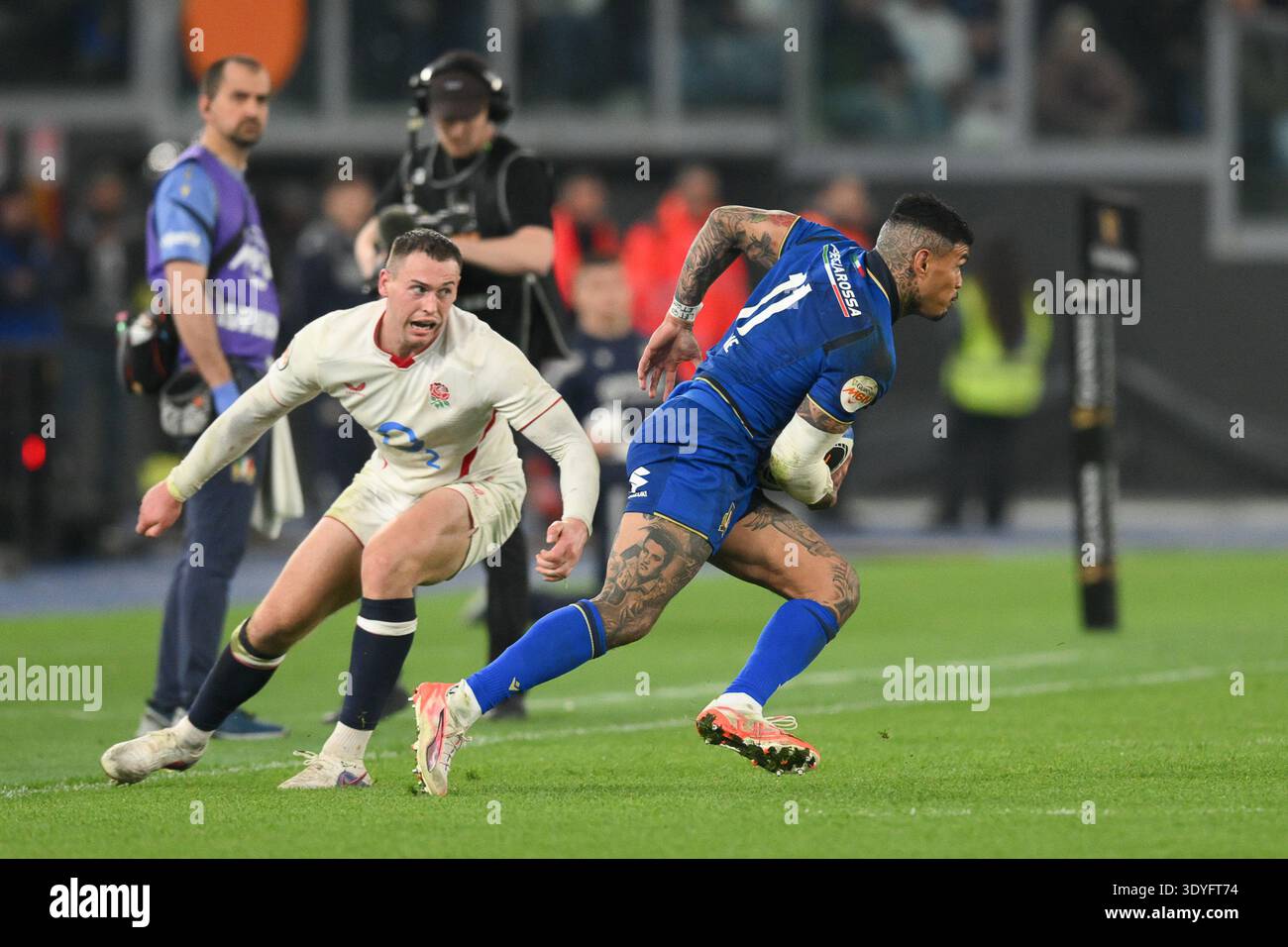 Olimpico Stadium, Rome, Italy - Monty Ioane of Italy runs during Six ...