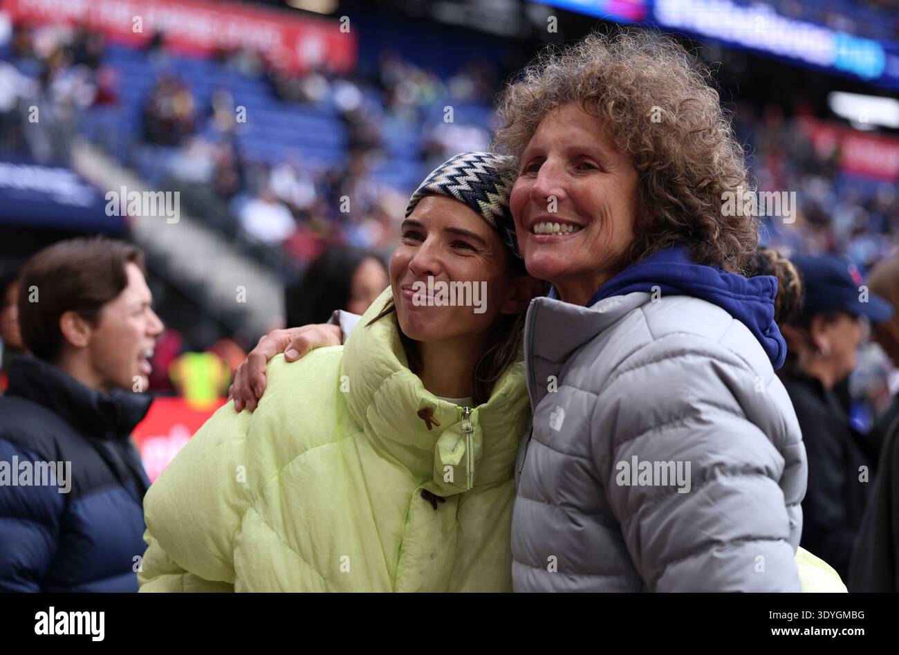 March 7, 2026; Harrison, New Jersey, USA; Retired USWNT stars Tobin ...