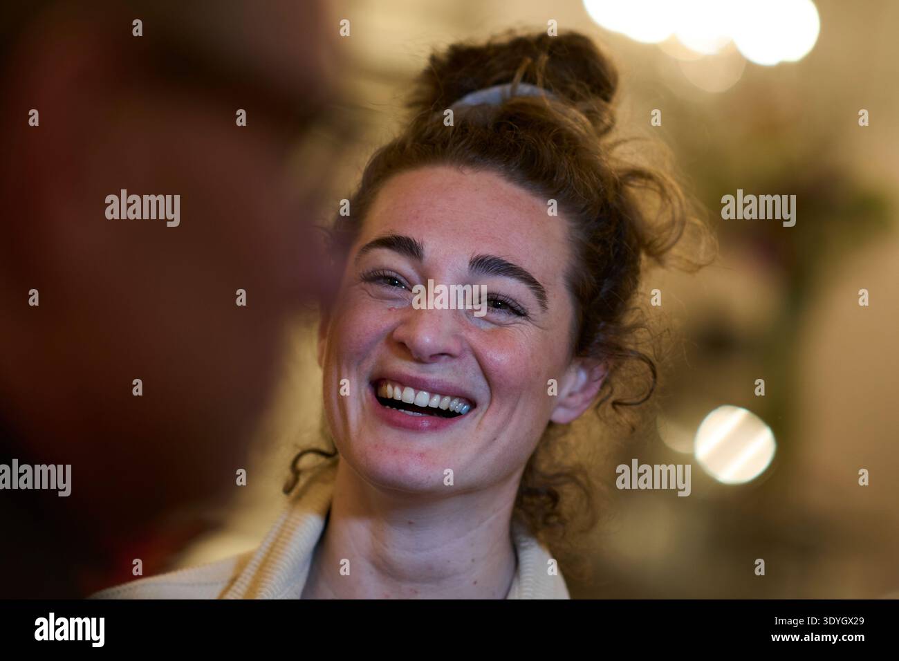 Neurobiologist Brankele Frank is interviewed before a session of the ...