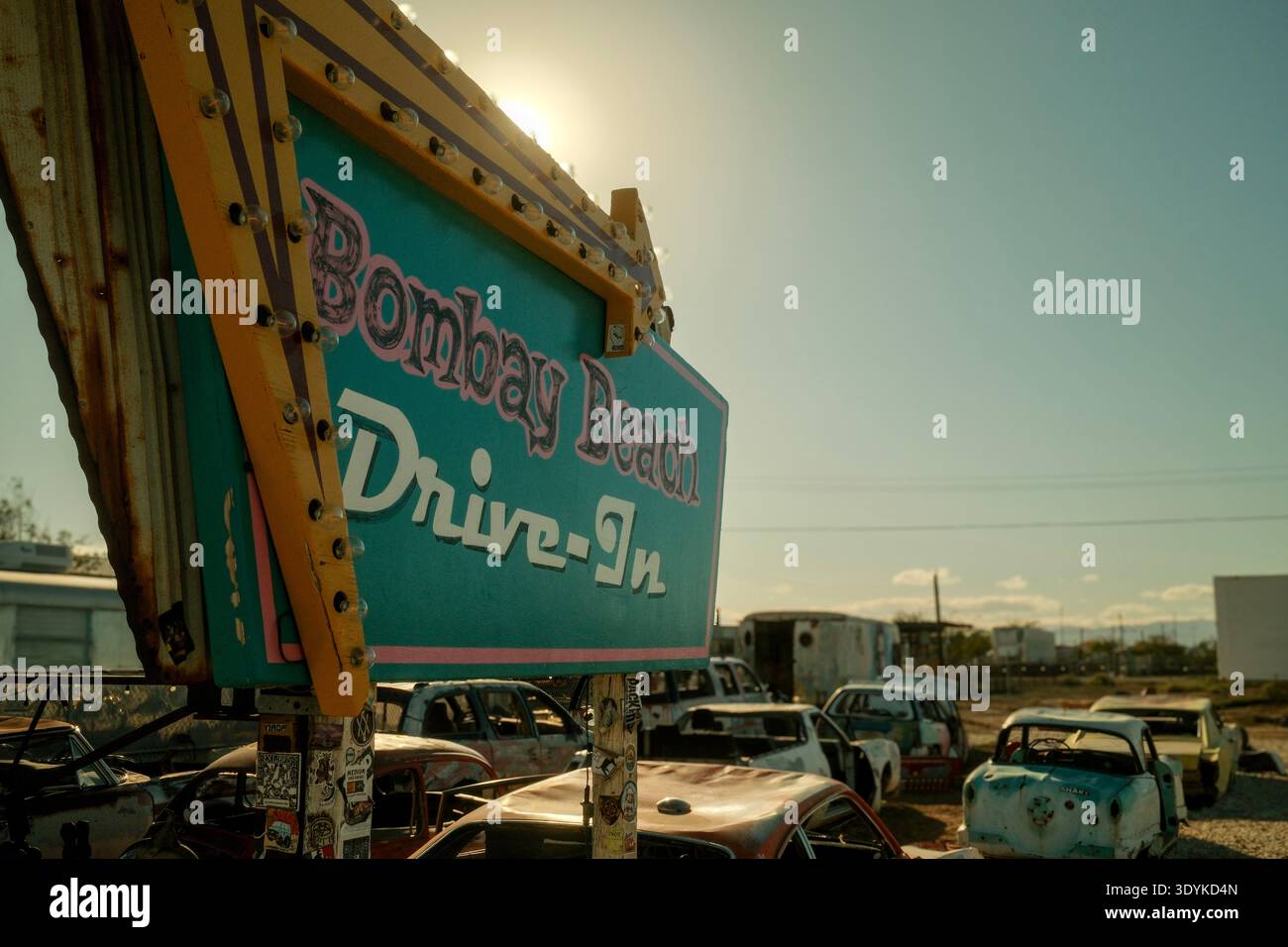 Bombay Beach Drive-In sign, Bombay Beach, California, USA Stock Photo ...