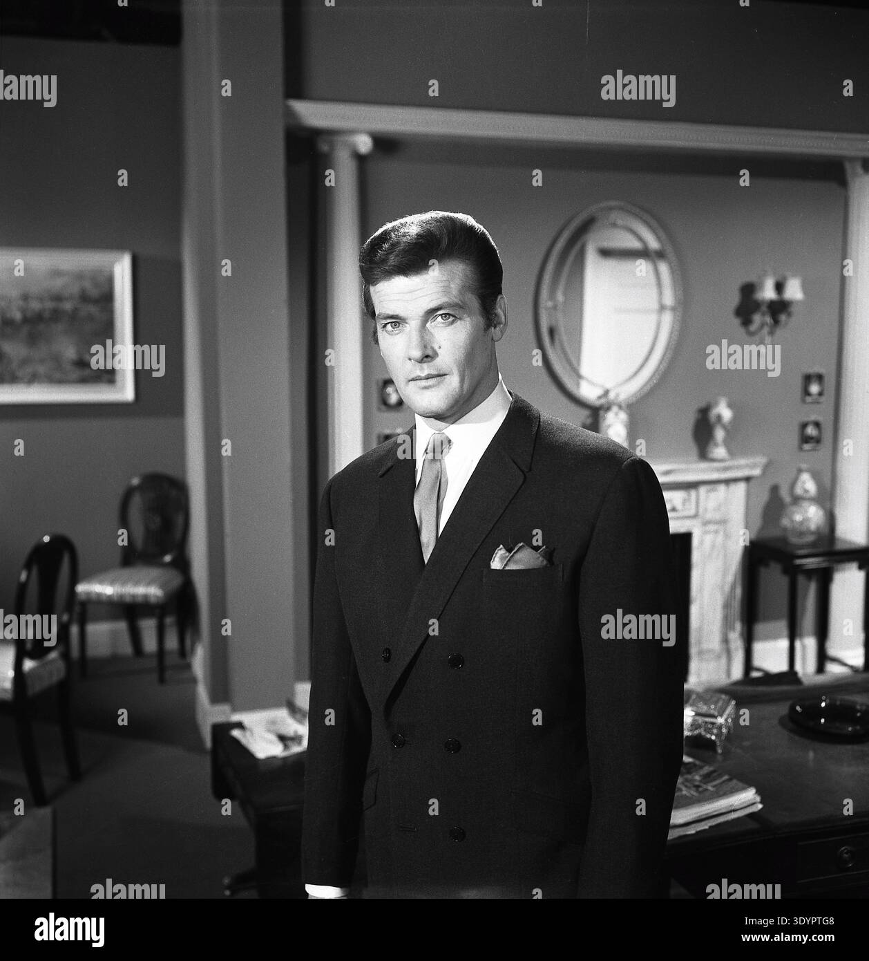 ROGER MOORE as Simon Templar circa 1967 in the TV Series THE SAINT 1962 ...