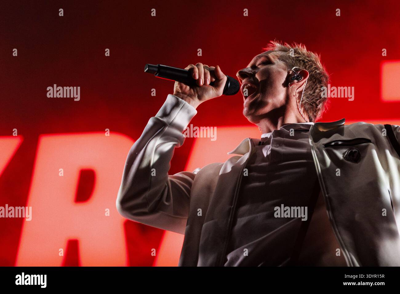 Singer Felix Brummer of the band "Kraftklub" on Sunday, 8 March 2026 ...