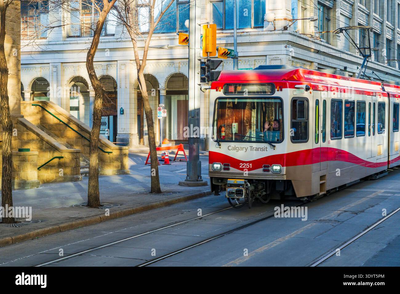 CALGARY, CANADA - FEBRUARY 10, 2026: Light Rail Transit (LRT) line in ...